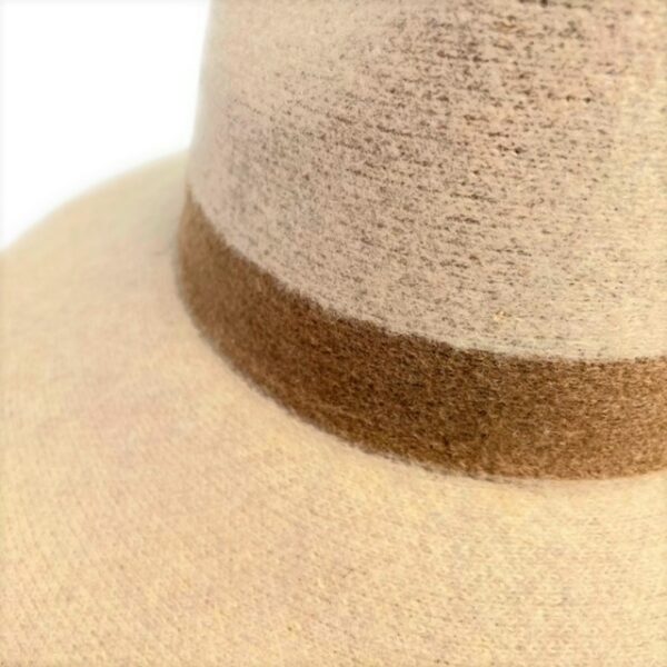 21S-0908 Boiled Wool Brim Hat With Stripe - Shihreen