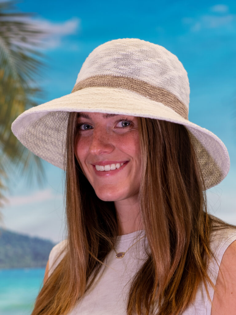 22S-0718 Medium Brim Hat with Stripe - Shihreen